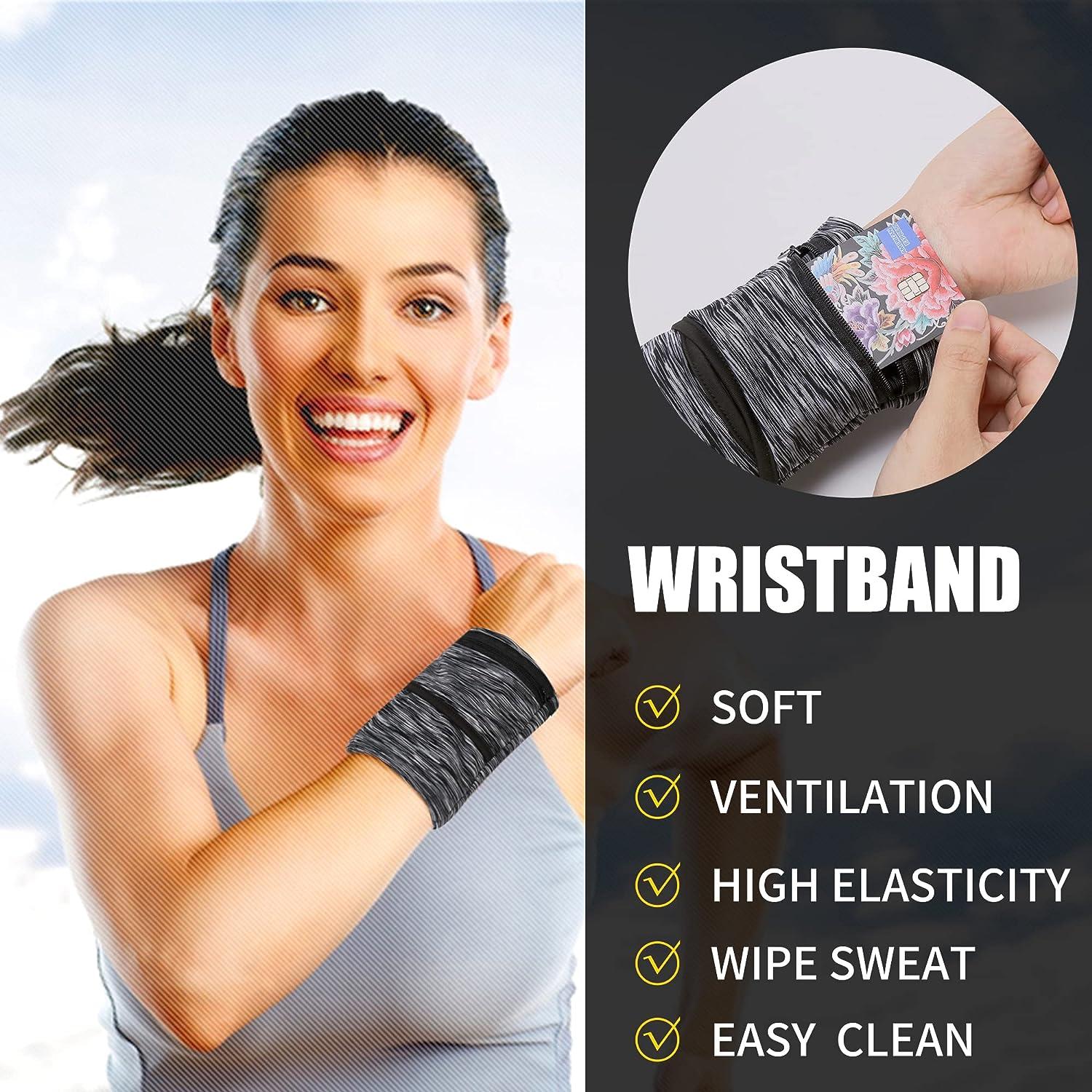 Wrist Pouch Pocket Wallet with Zippered for Running Walking Hiking Yoga ...