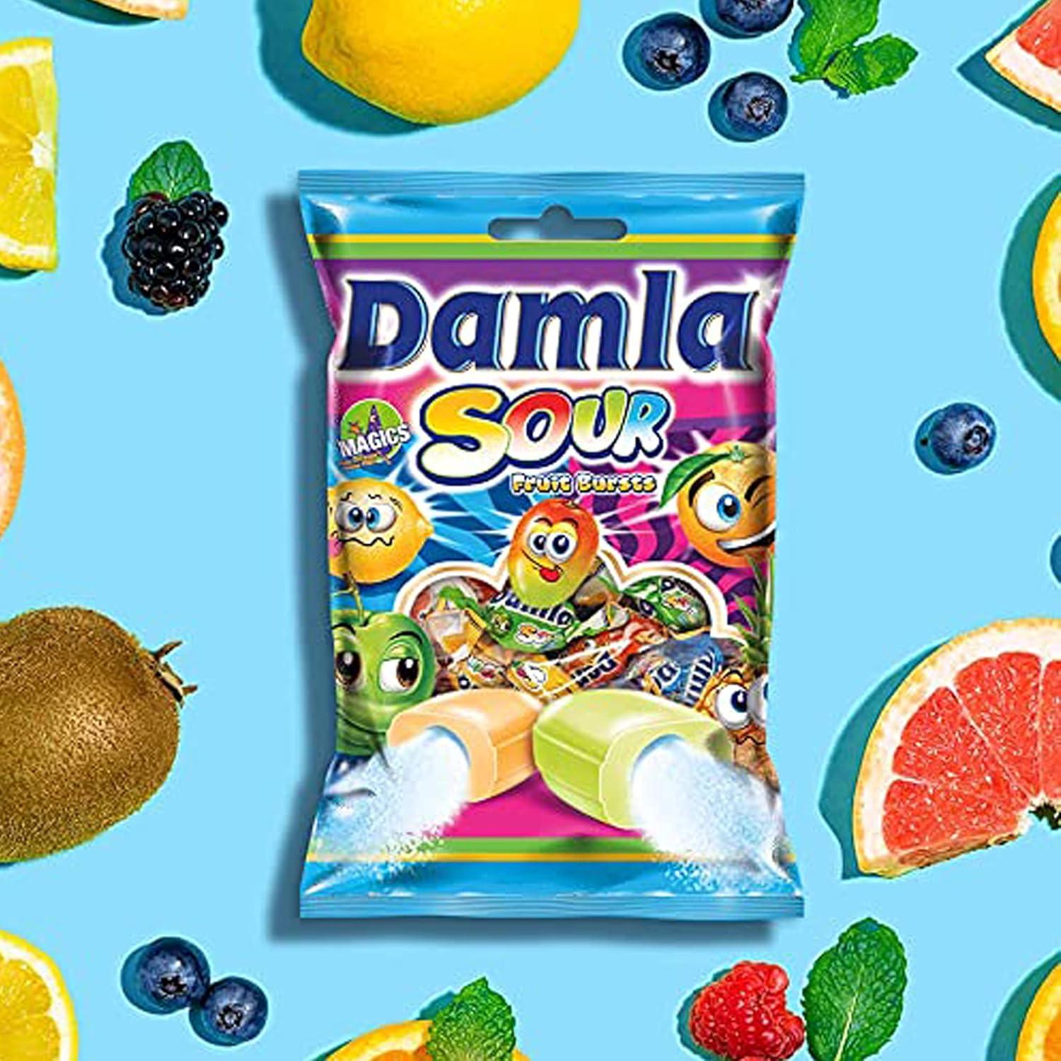 Damla Sour 1kg Chewy Candy | Fruity Gum with Sour Powder Filling | Buy ...