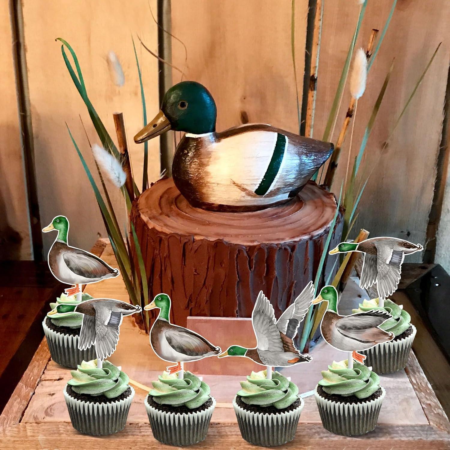 Duck Hunting Party Decorations 24pcs Duck Cupcake Toppers Mallard Duck ...