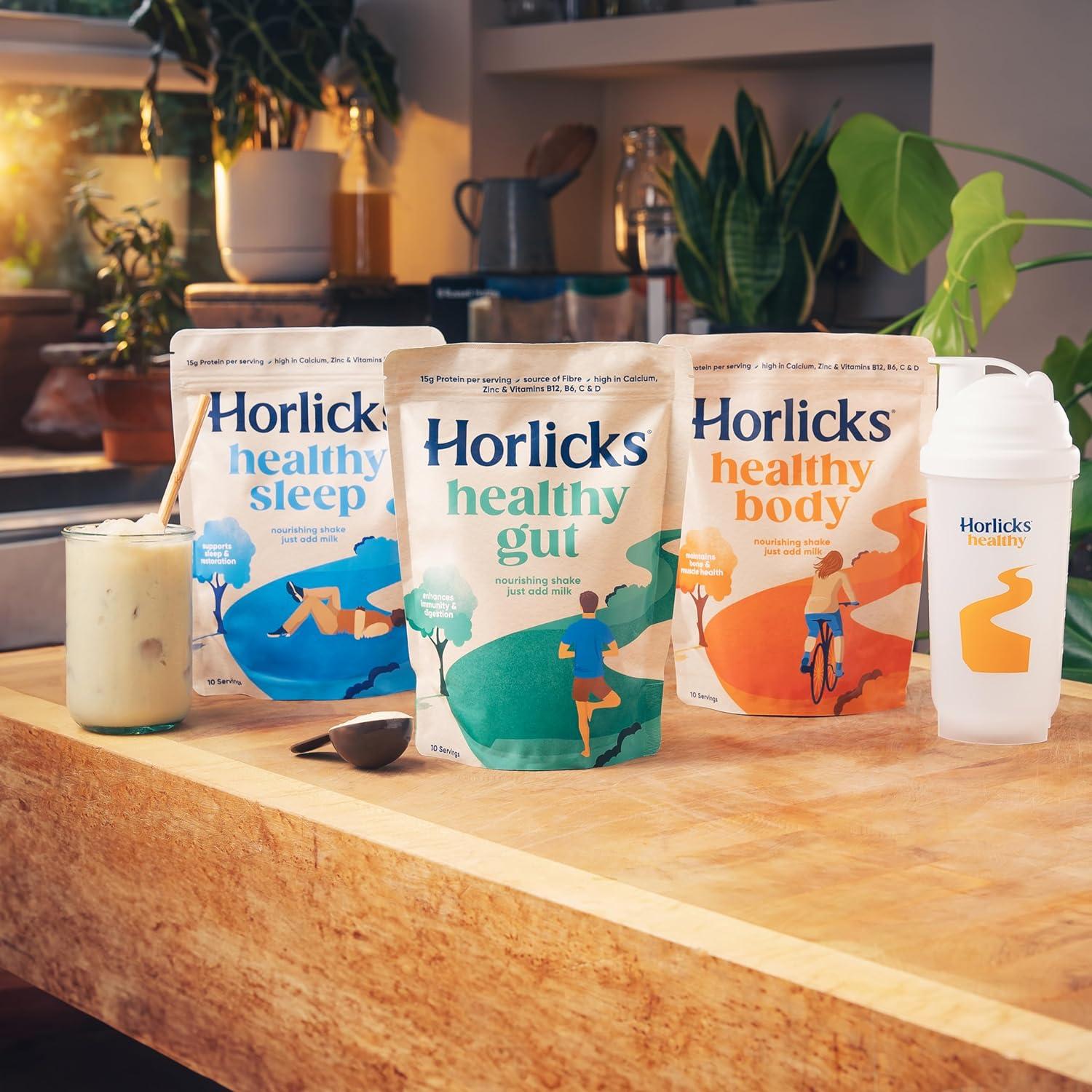 Horlicks Healthy Gut 400g: Malted Milk Protein Powder with Vitamin B12 ...