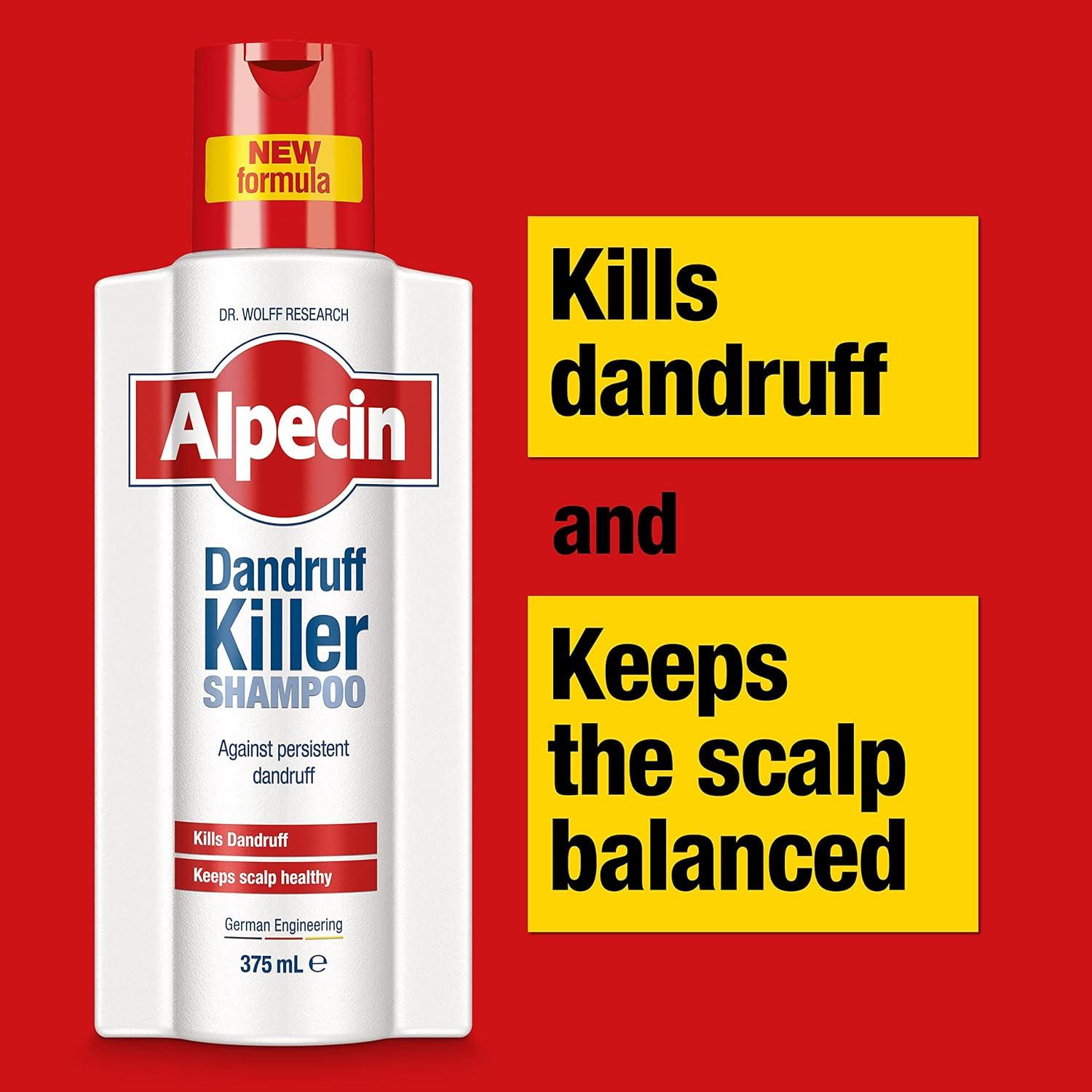 Alpecin Dandruff Killer Shampoo 3x 375ml | German-Made Men's Hair Care ...
