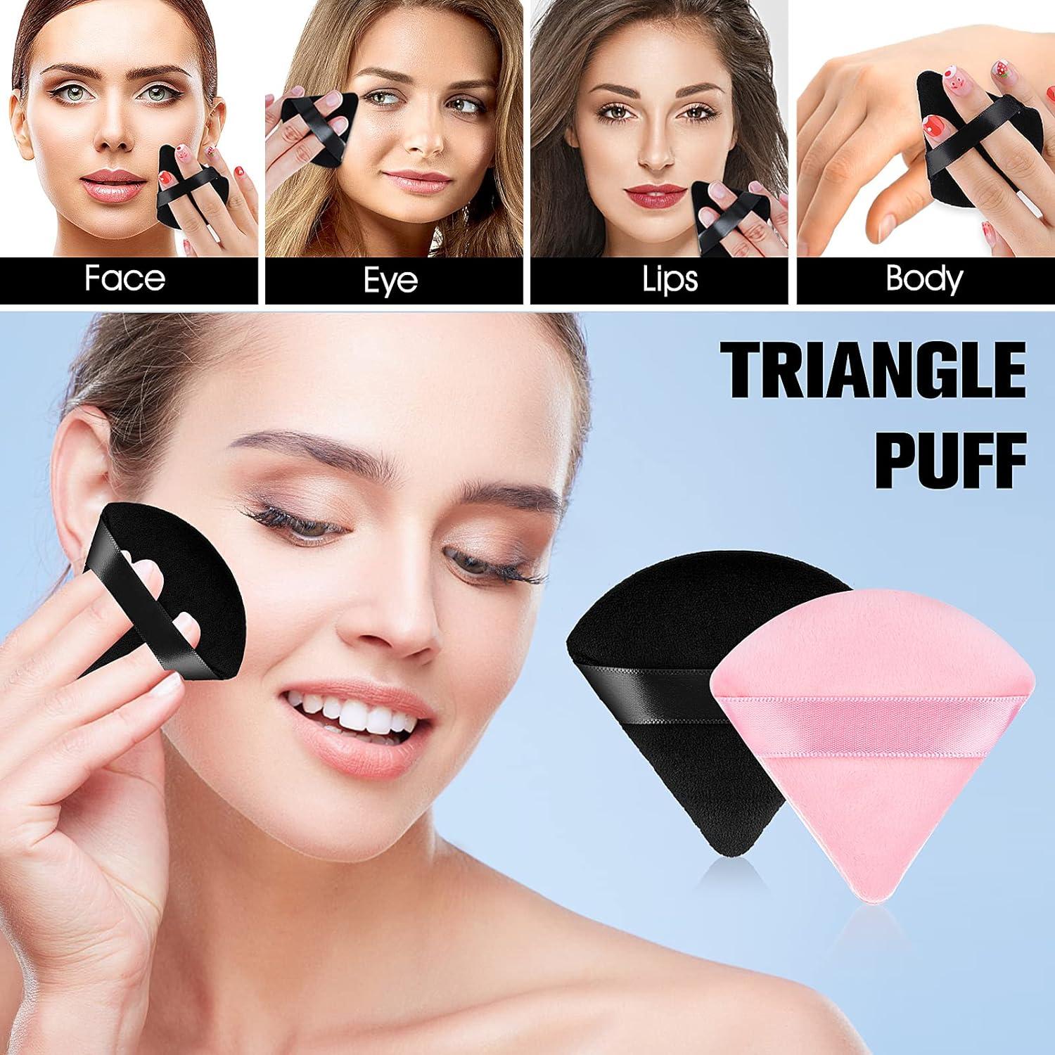 WLLHYF 6-Piece Triangle Powder Puff Set with Soft Velour for Makeup ...