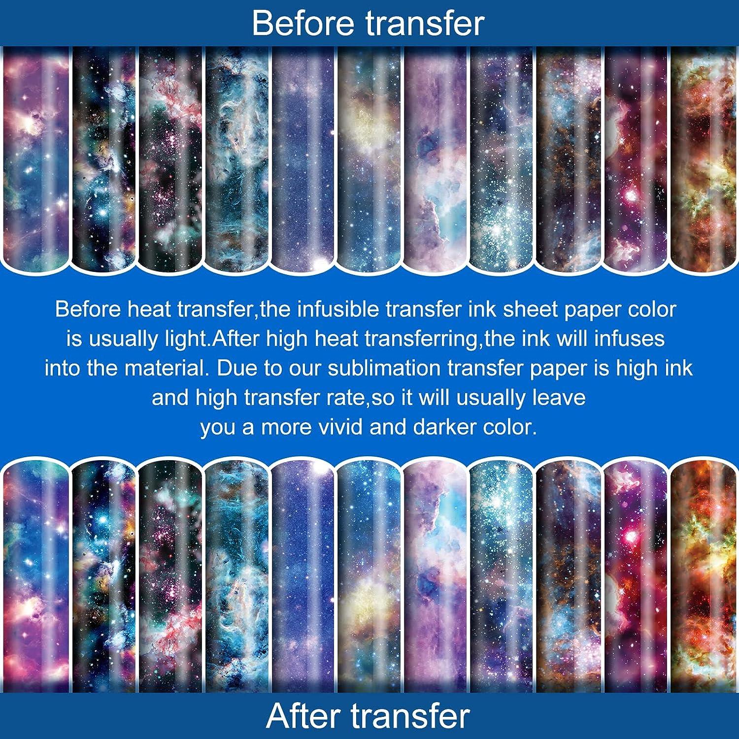 TIFEE Infusible Ink Transfer Sheets 11 Pcs 12 x 10 Galaxy Sublimation ...