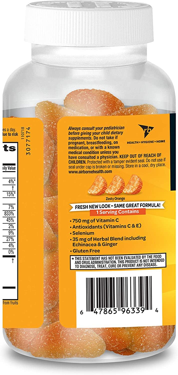 AirBorne Original Immune Support Gummies - Zesty Orange Flavor, 63 ...