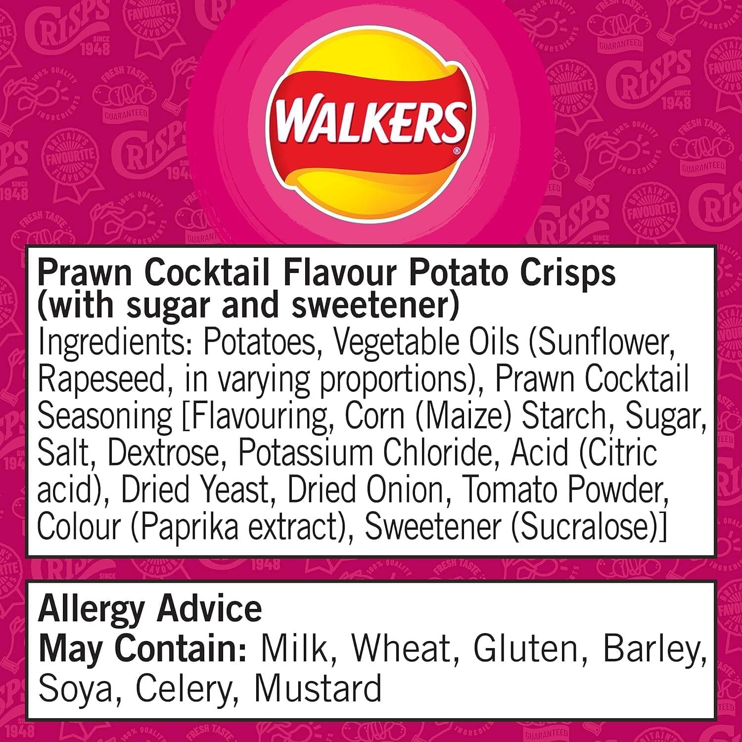 Walkers Prawn Cocktail Crisps 32x32.5g (Wholesale Box) | Buy Now with ...