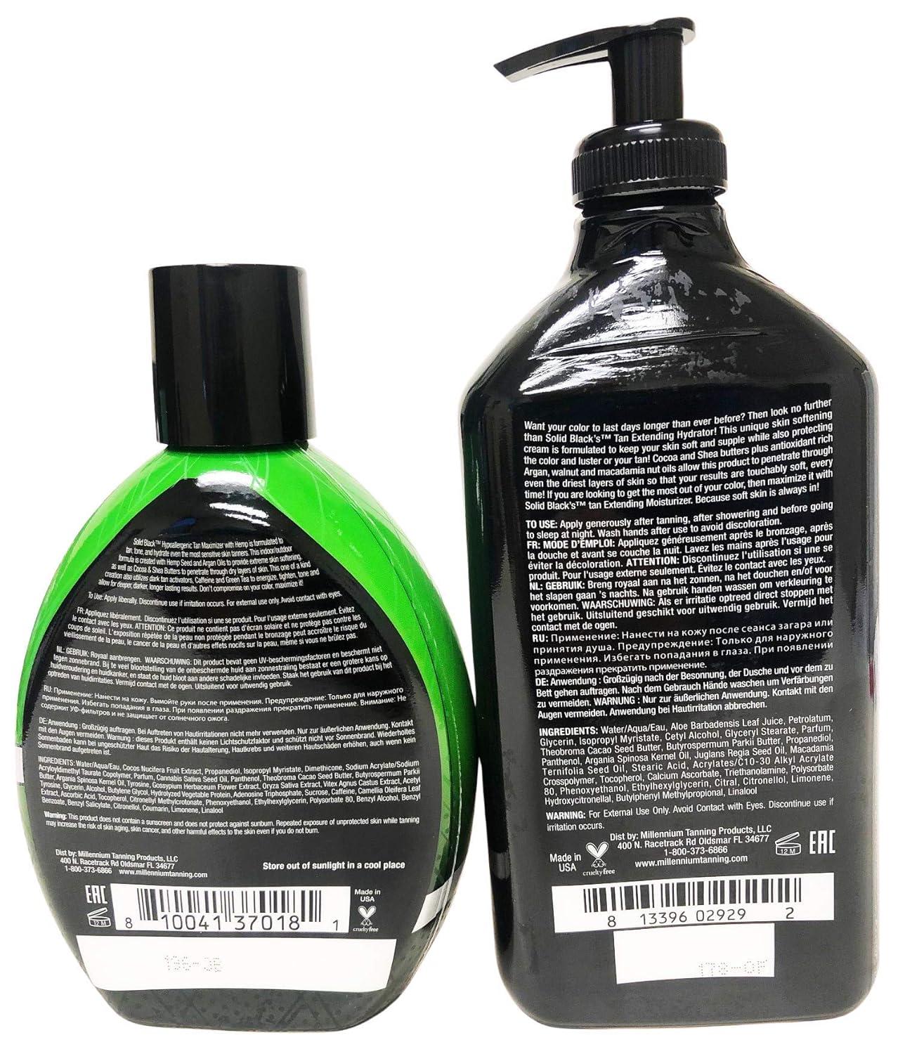 2 Pack: Millennium Tanning Solid Black Hypoallergenic Tan Maximizer ...