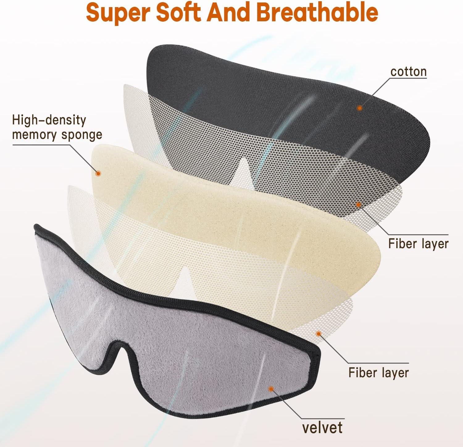3D Contoured Sleep Mask for Side Sleeper - 99% Light Blocking Eye Mask ...