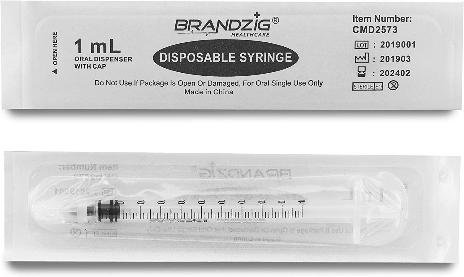 1ml Syringe with Cap (100 Pack) | Oral Dispenser for Infants & Pets ...
