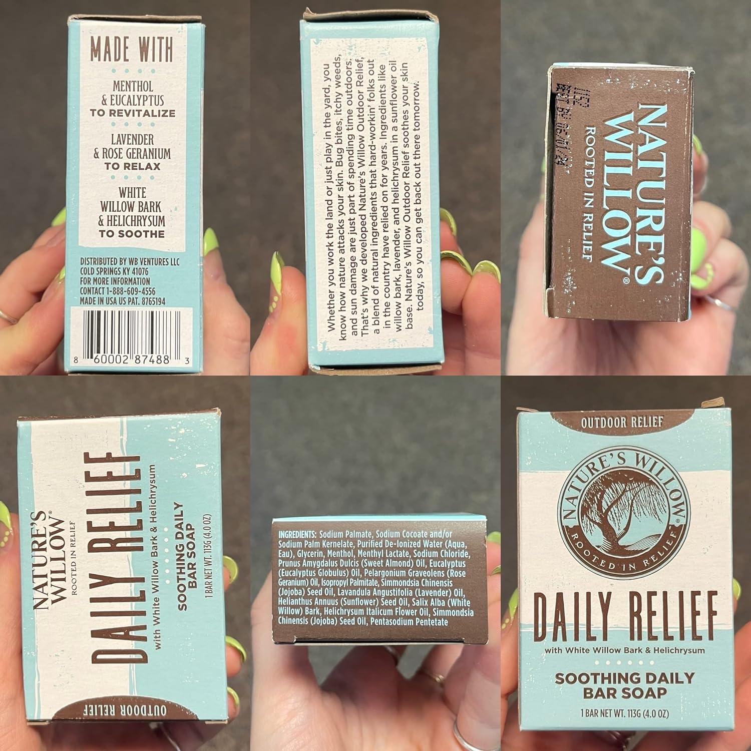 Nature's Willow Daily Relief Bar Soap with White Willow Bark | Natural ...