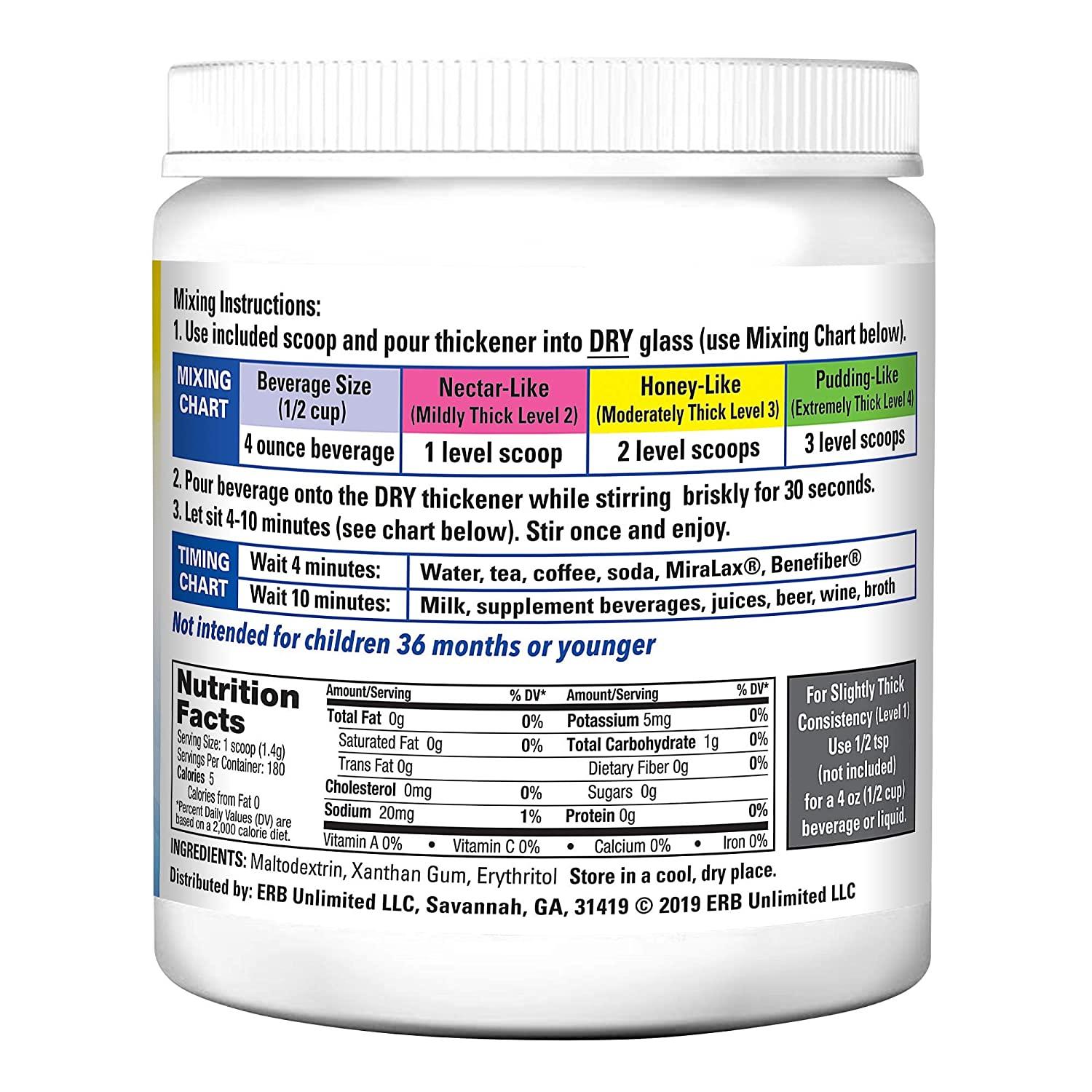 DysphagiAide Instant Thickener Powder - 180 Serving Pack of 1 - Drink ...