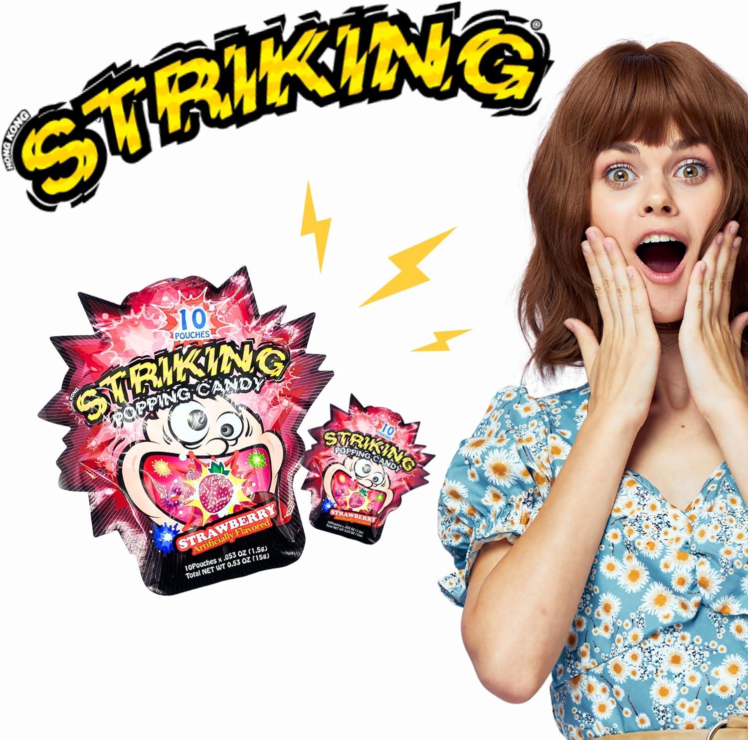 Striking Popping Candy Strip Strawberry Flavour 15g (Pack of 4) | Buy ...