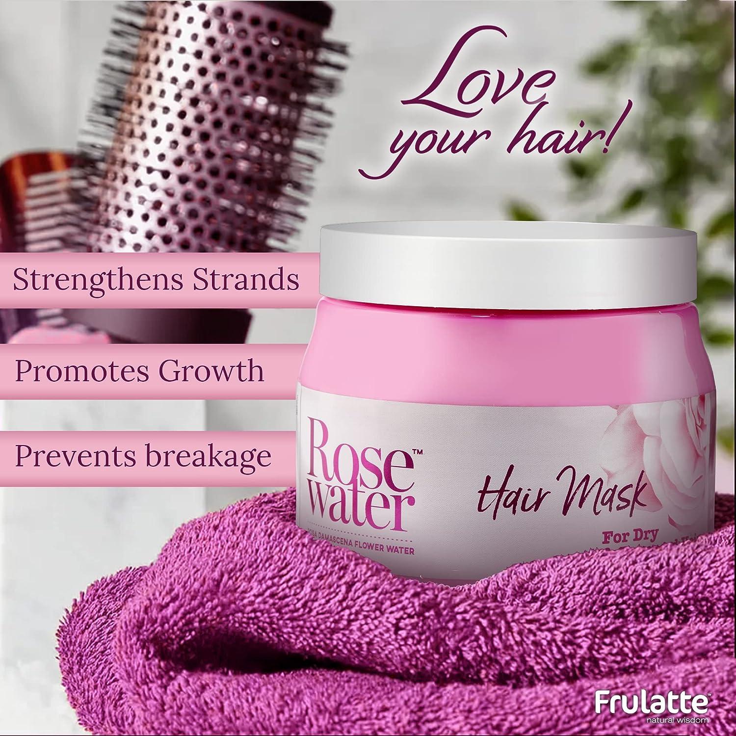 Frulatte Organic Rose Water Hair Mask for Dry & Damaged Hair | Growth ...