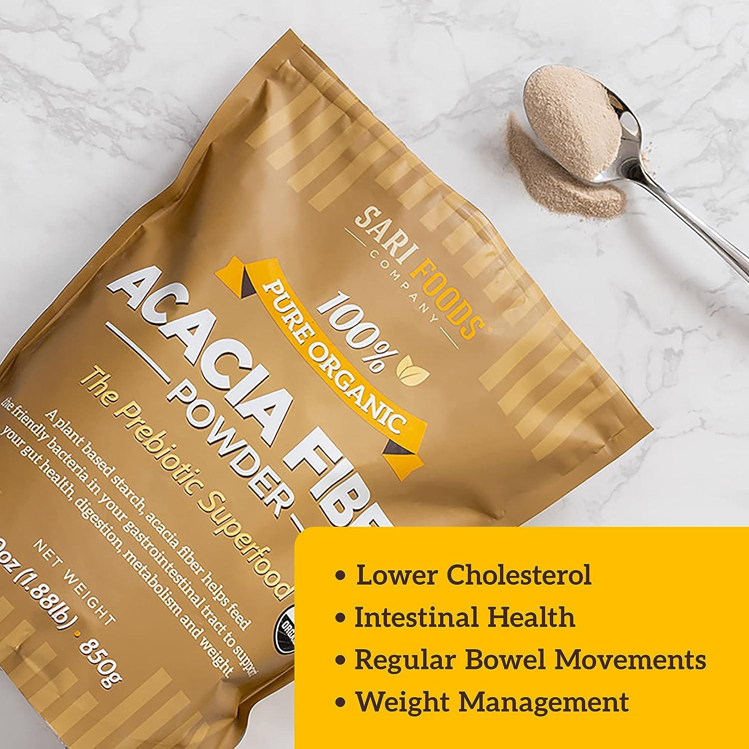 Organic Acacia Fiber Powder (30oz) - Plant Based Prebiotic Superfood ...