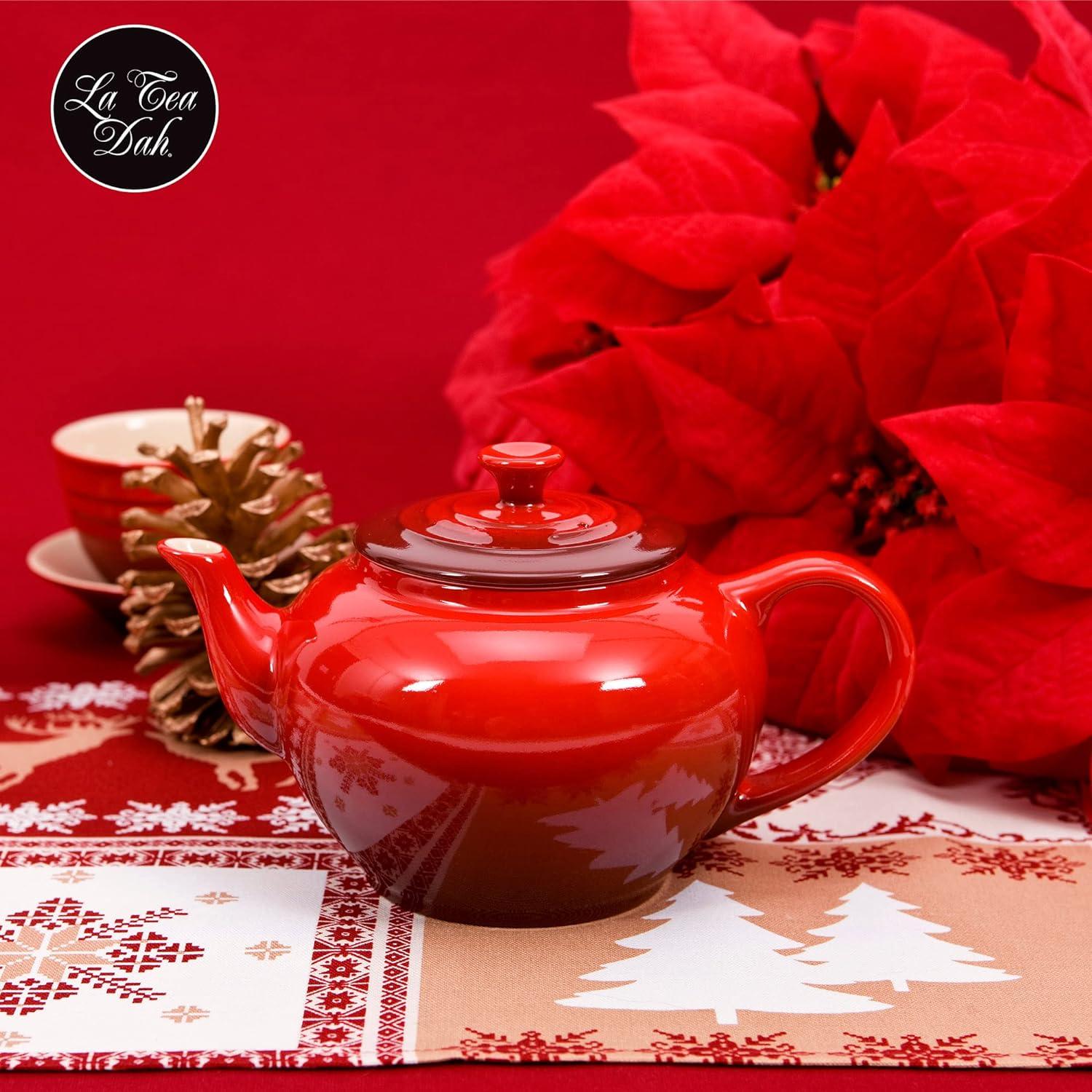 Poinsettia Christmas Tea Gift Basket by La Tea Dah | Gourmet Tea Sets ...