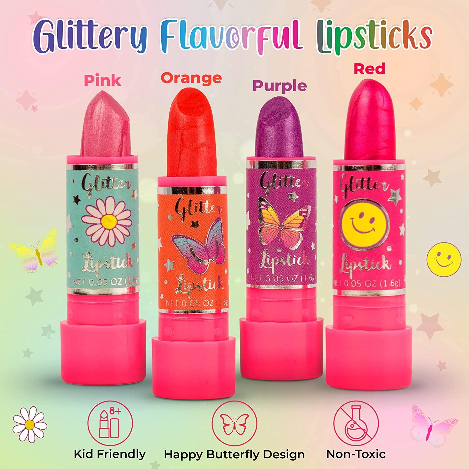 Hot Focus Kids Makeup Kit with Lipsticks & Glitter Eyeshadow - Washable ...