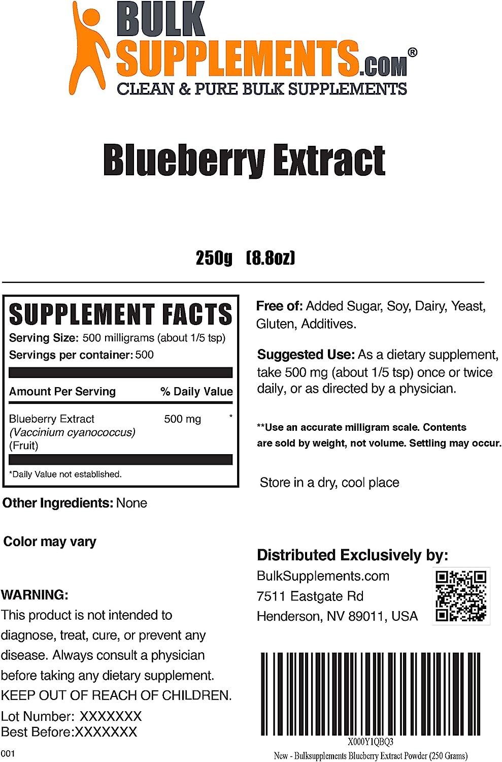 Blueberry Extract Powder - Antioxidant Supplement for Smoothies ...