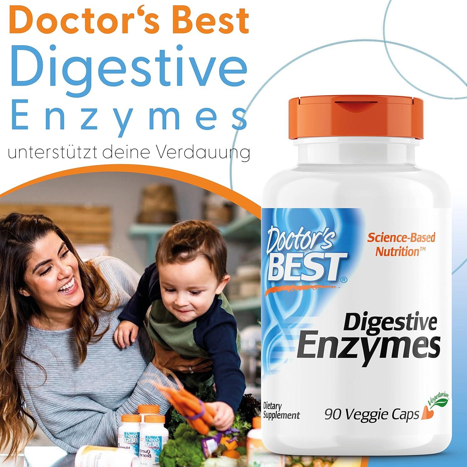 Doctor's Best Digestive Enzyme - 90 Vegetarian Capsules | Gluten-Free ...