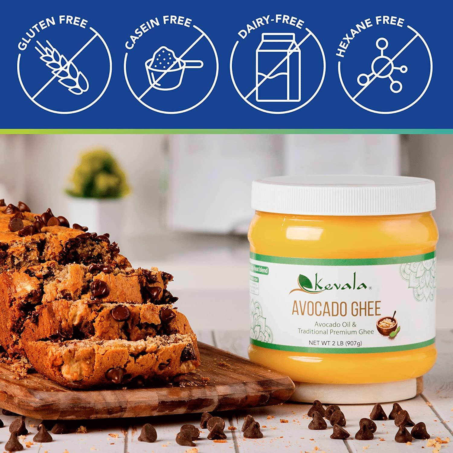 Kevala Avocado Ghee 32 Oz - High-Heat Blend of Avocado Oil and Premium ...