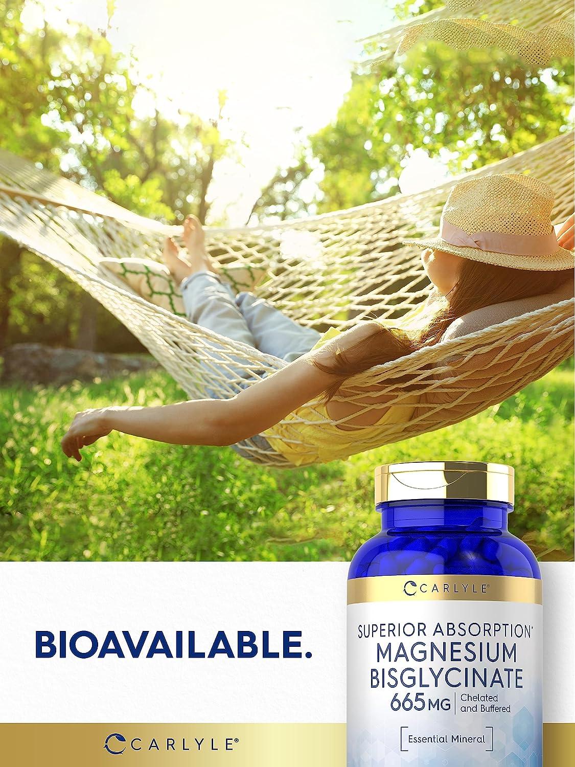 Carlyle Buffered Magnesium Bisglycinate 665mg | 250 Capsules | Chelated ...
