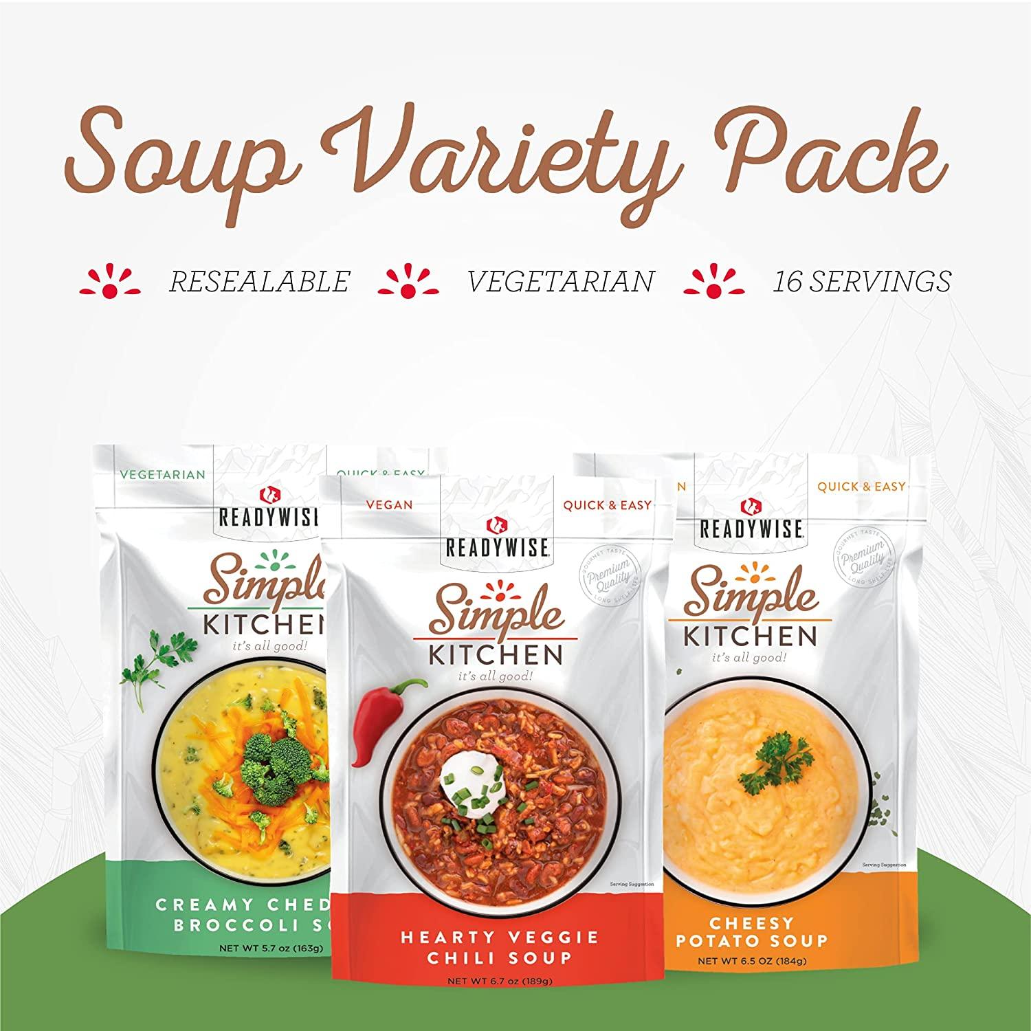 ReadyWise Simple Kitchen Soups Variety Pack - 4 Count, 16 Servings ...