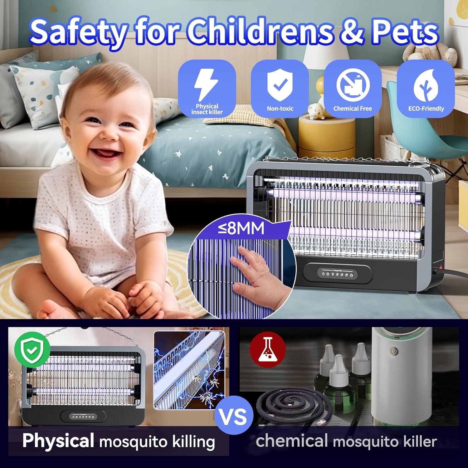 MJUM Double-Sided Electric Mosquito Trap Lamp - 20W 3500V Timer ...