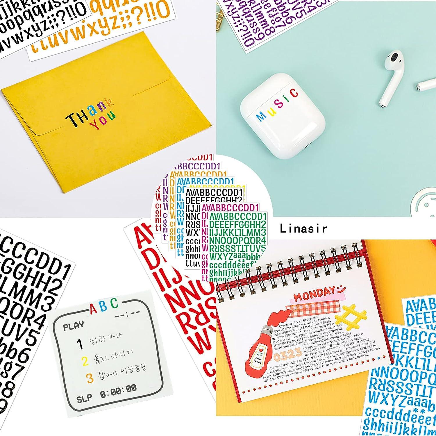 8 Sheets Letter Stickers 1008 Alphabet Stickers 1 inch Vinyl Self ...