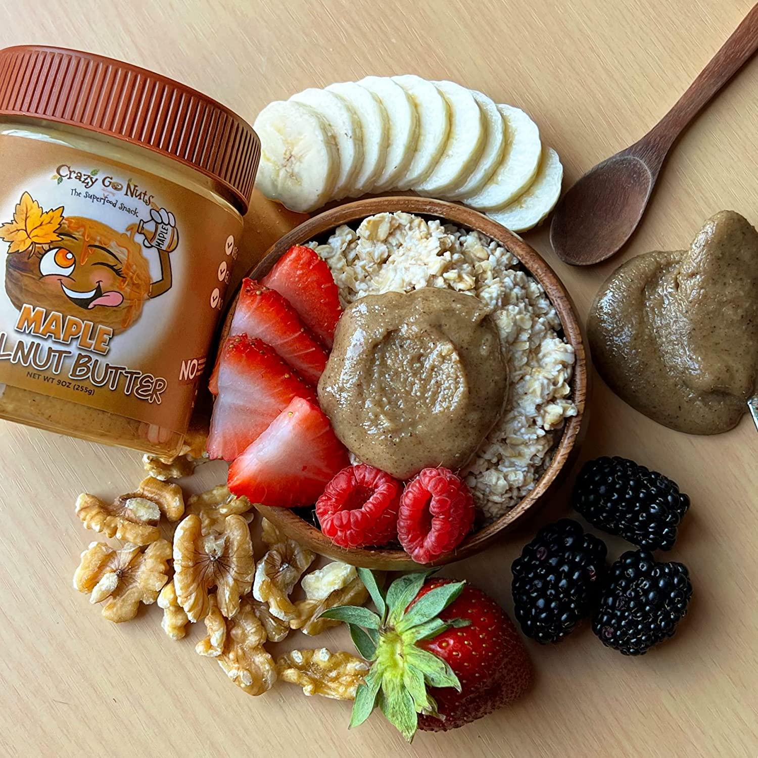 Crazy Go Nuts Maple Walnut Butter 9 oz - Healthy Snacks Keto Vegan ...