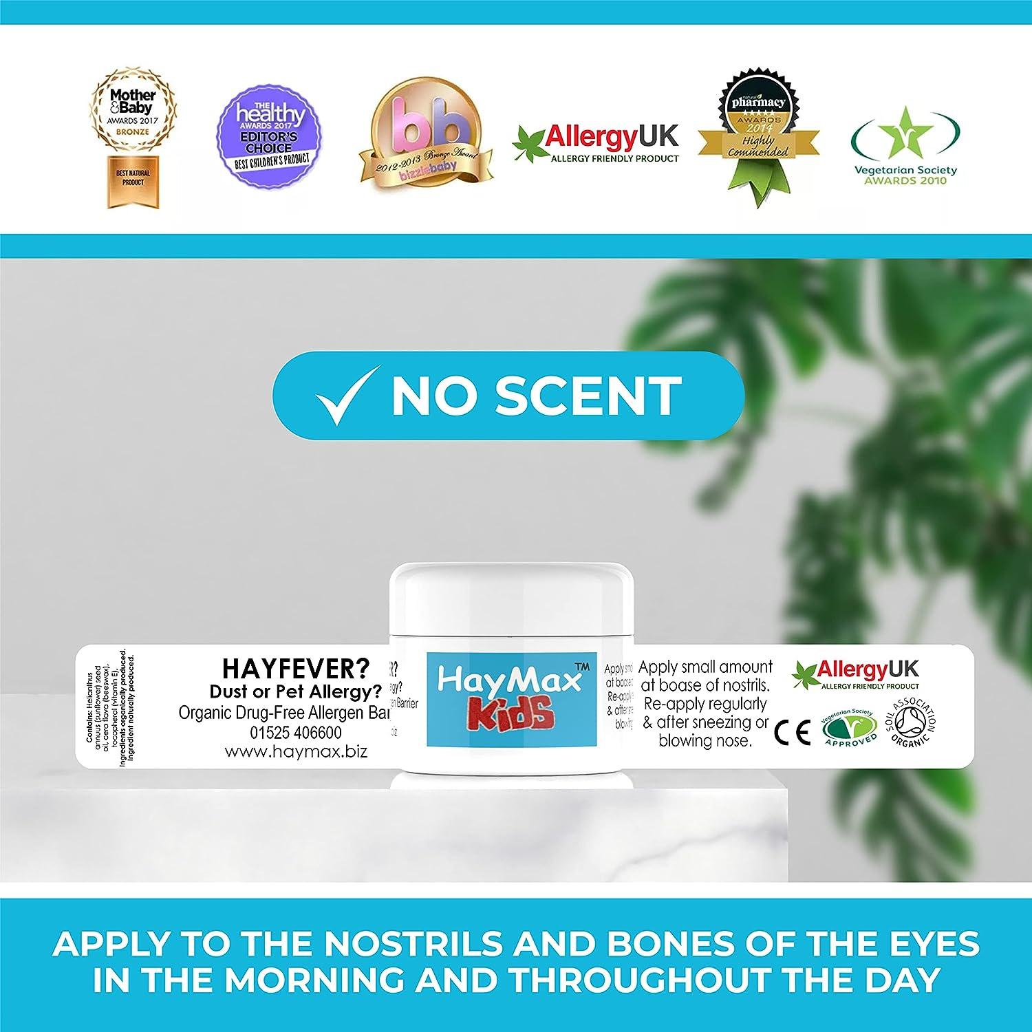 Organic HayMax Allergen Barrier Balm for Kids 5ml - Non-Drowsy Allergy ...