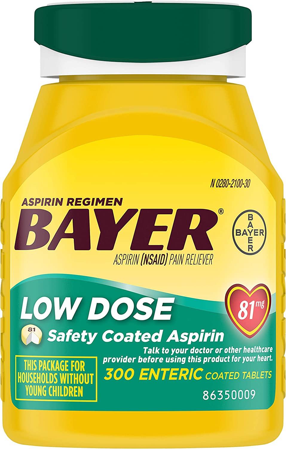 Bayer 81mg Enteric Coated Aspirin Tablets - #1 Doctor Recommended Pain ...