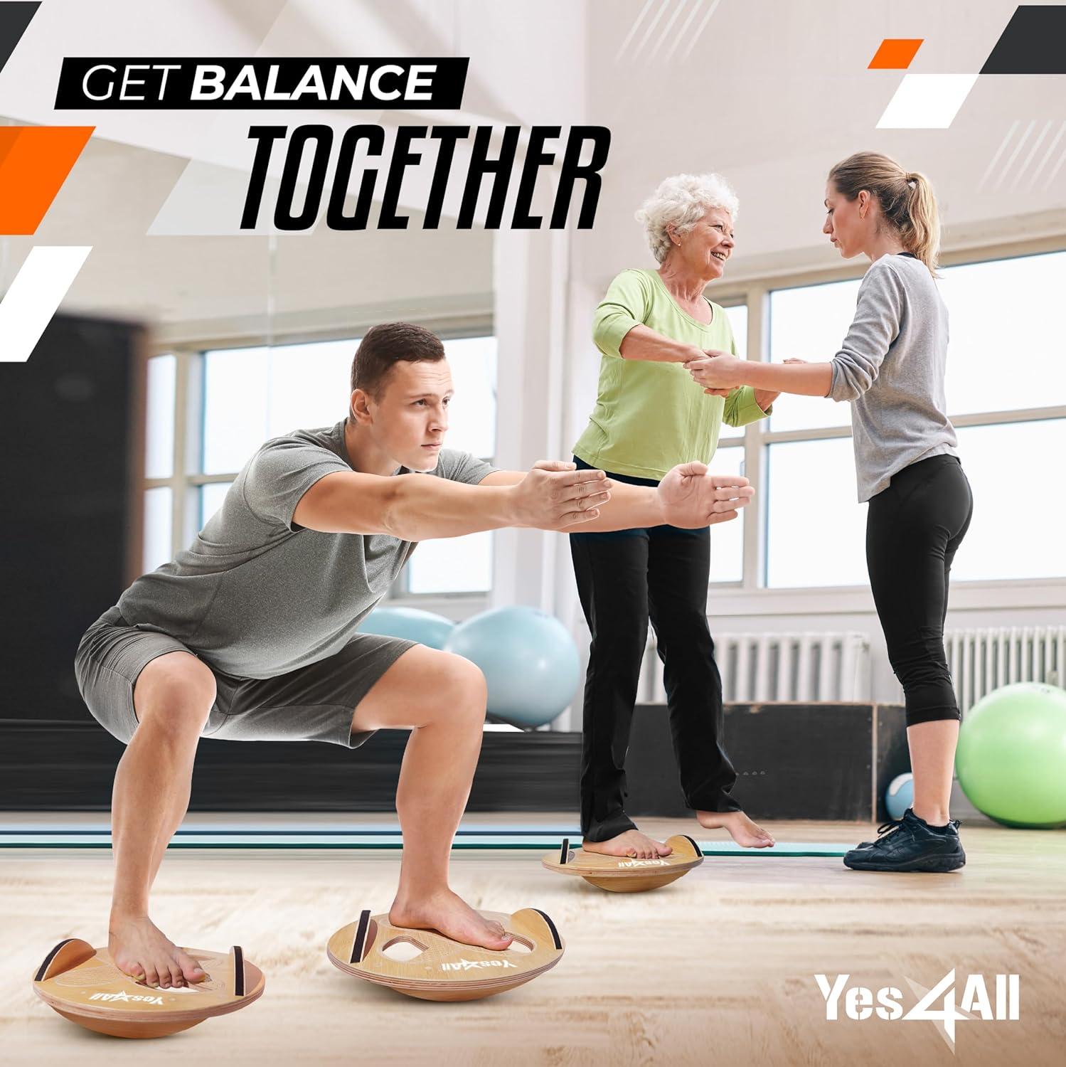 Yes4All Upgraded Foot Toes Balance Board for Adults - A Wood Upgraded ...