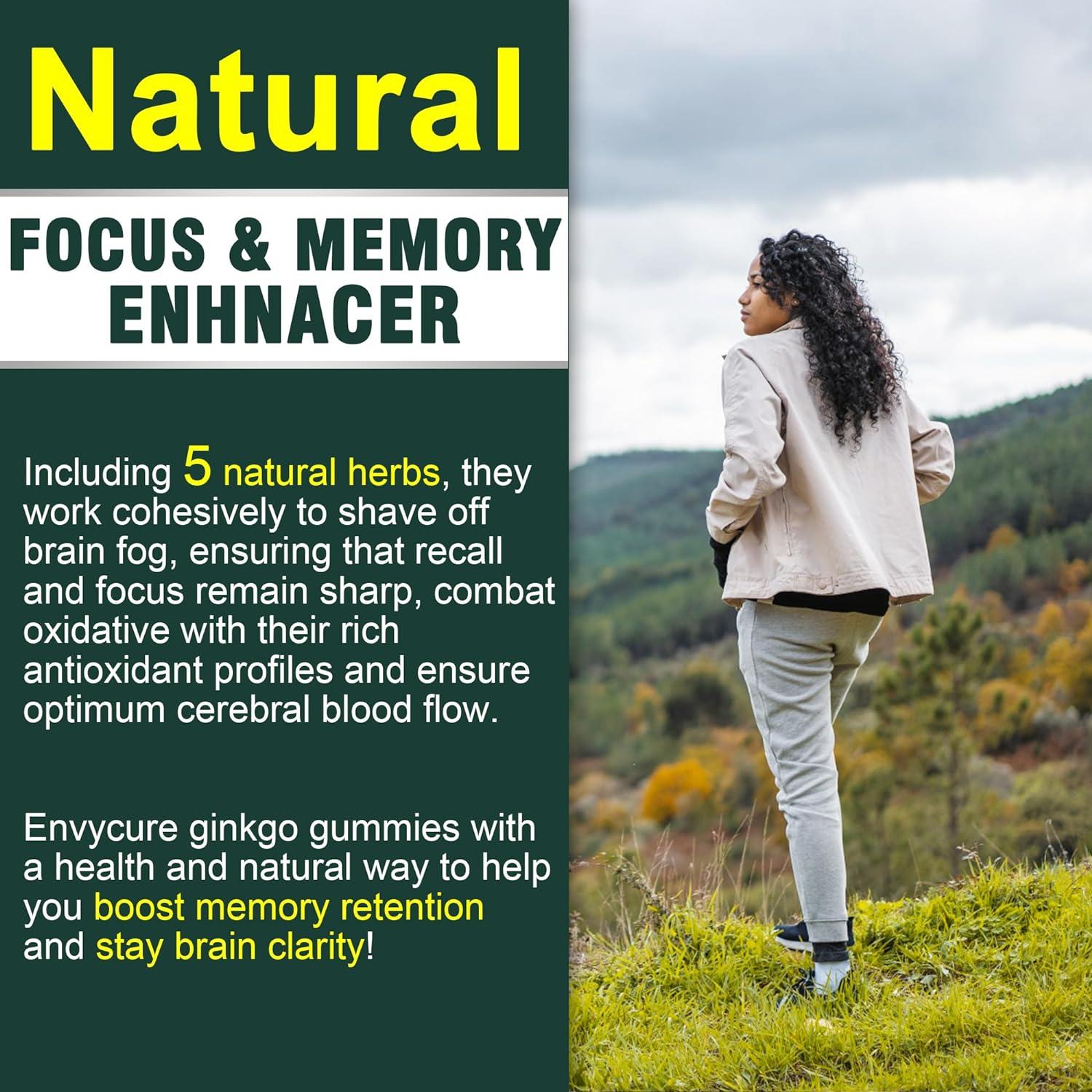 2 Pack Ginkgo Biloba 120mg Gummies | Memory & Focus Supplement with ...