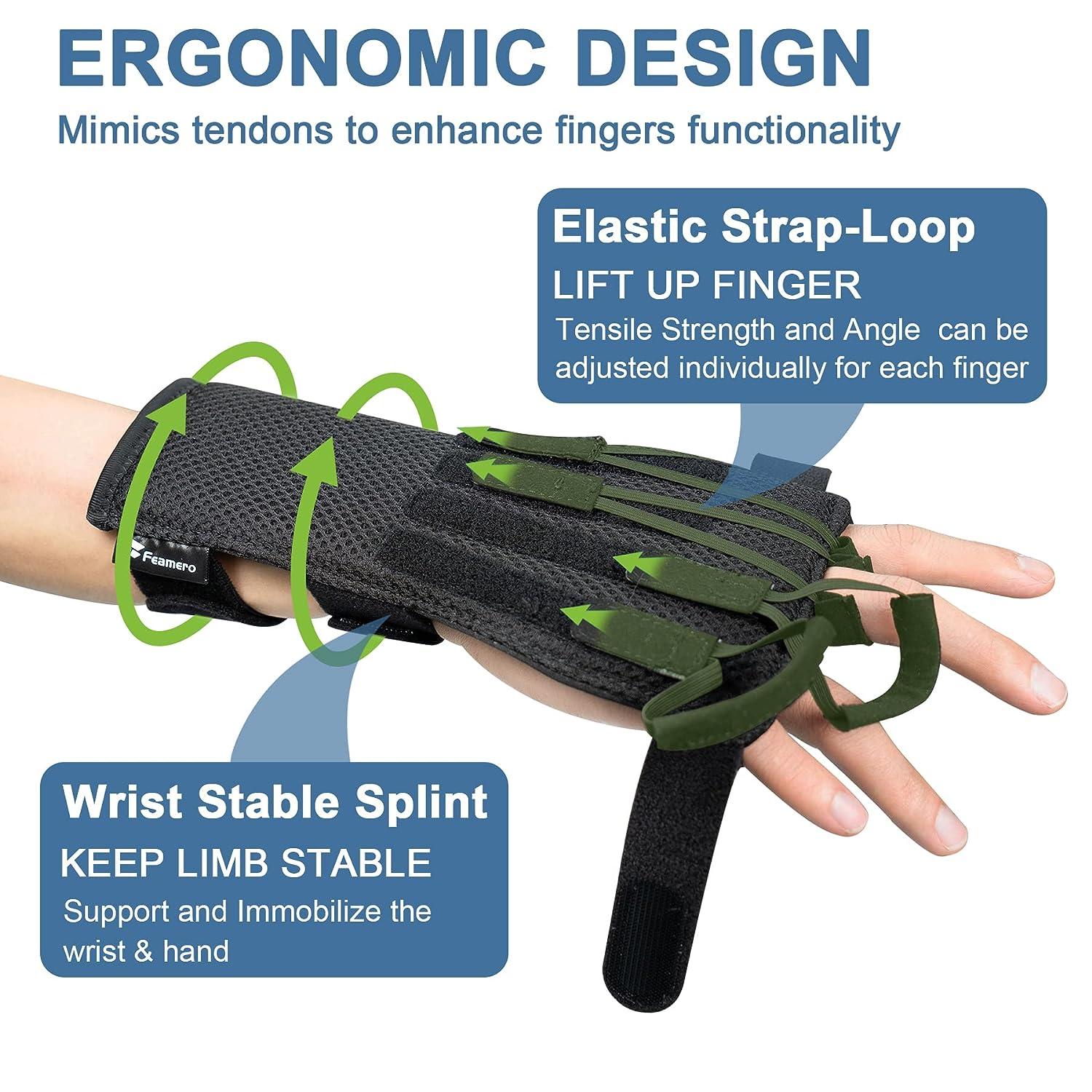 Feamero Radial Nerve Palsy Splint - Adjustable Finger Lift Arm Brace ...