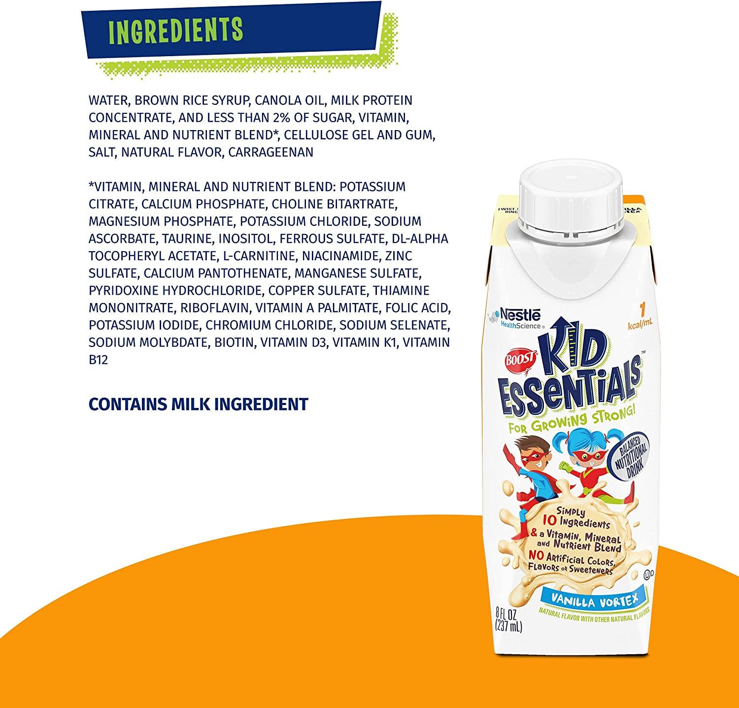 BOOST Kid Essentials 1.0 Vanilla Vortex - 24 Pack, 8 fl oz Carton | Buy ...