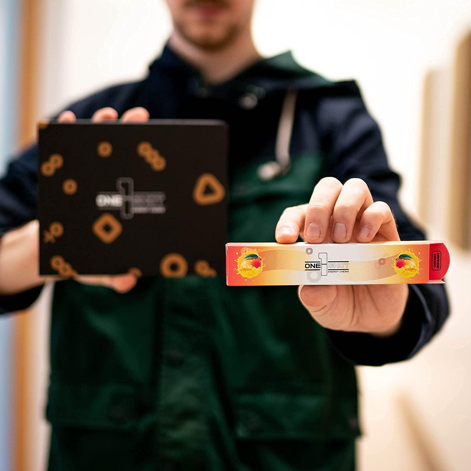 1 Shot Energy Chews Orange Mango - 75mg Caffeine Per Piece - 48 Count ...