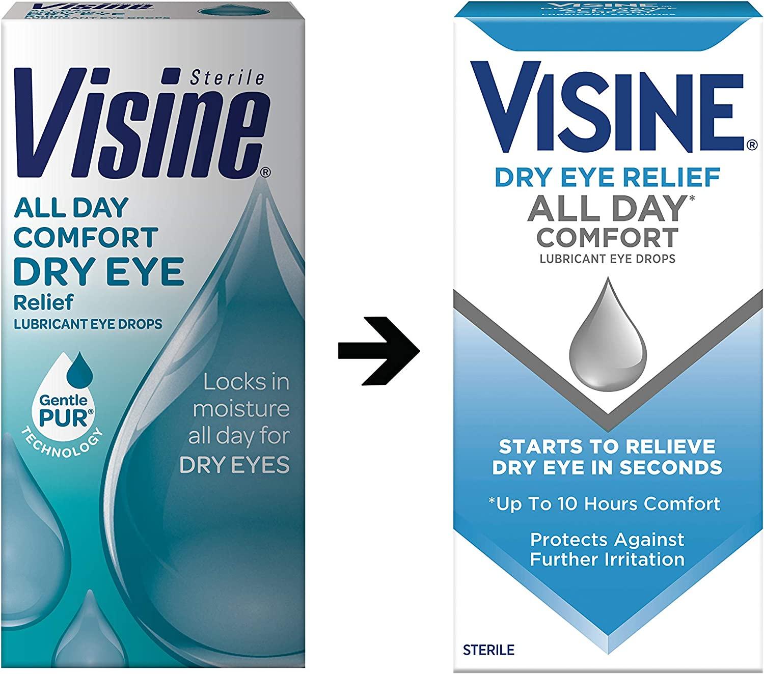 Visine Dry Eye Relief Lubricant Eye Drops 0.5 fl oz - All Day Comfort