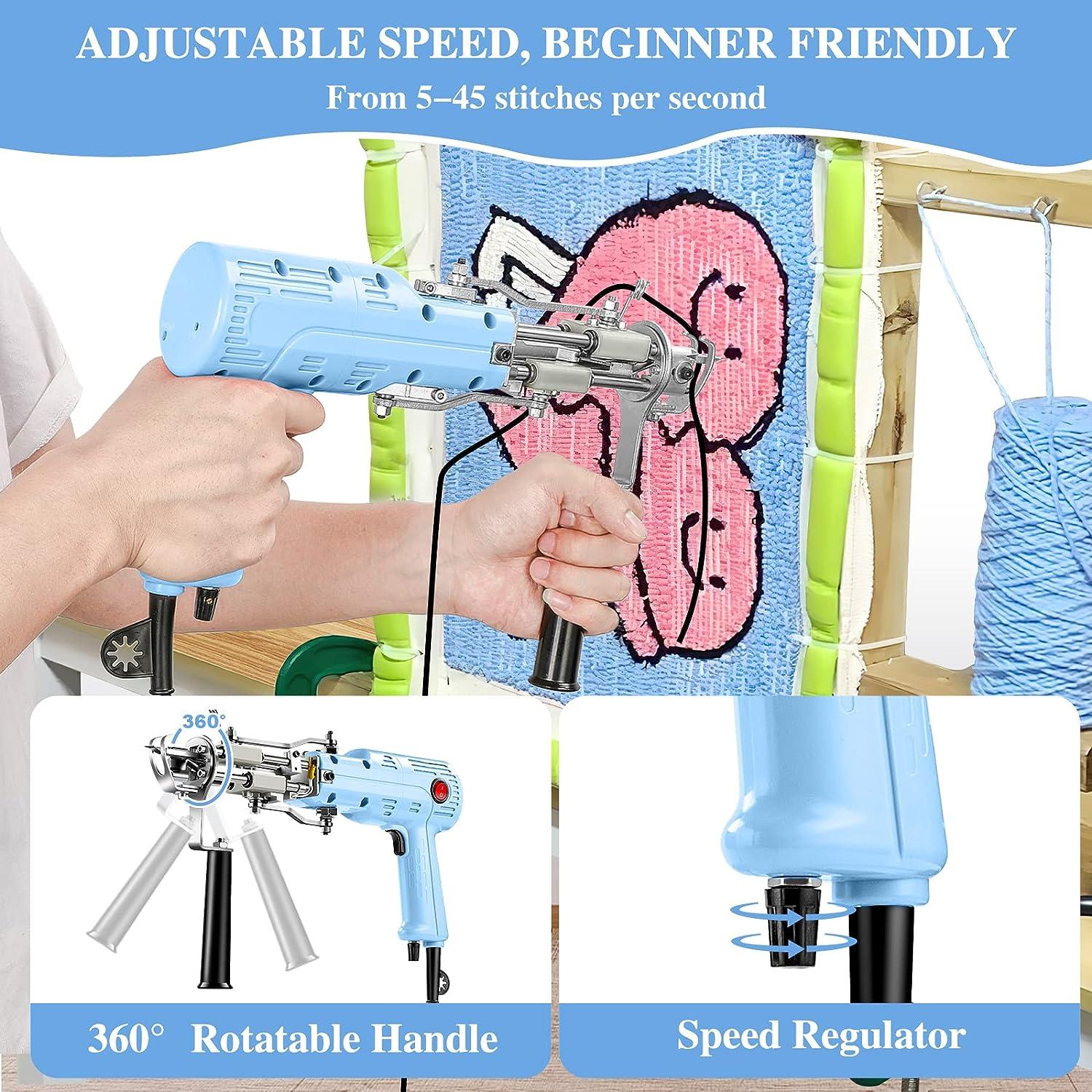 Riiai AK-III Pro Tufting Gun Kit - 2-in-1 Cut Pile Loop Pile, Speed ...