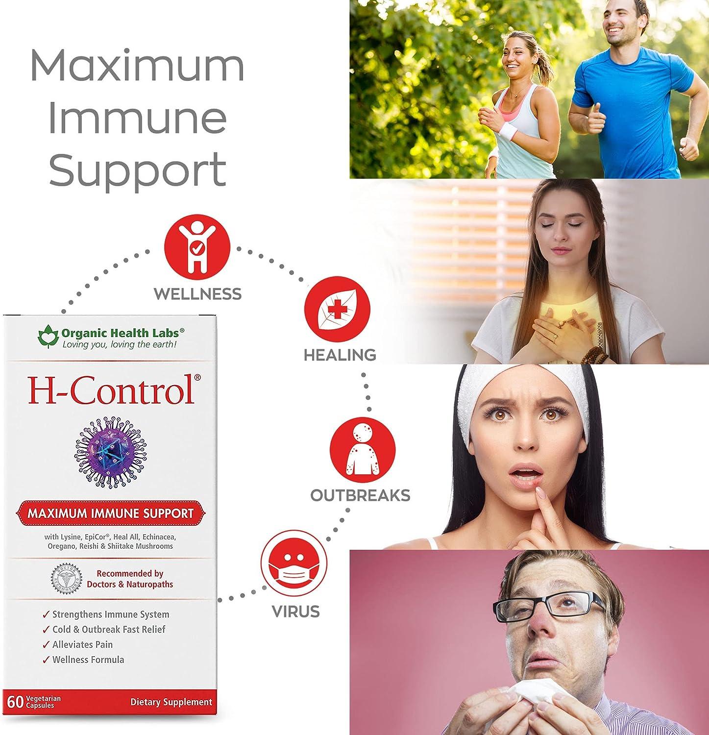 Organic Health Labs H-Control Immune System Booster - Vitamin C with ...