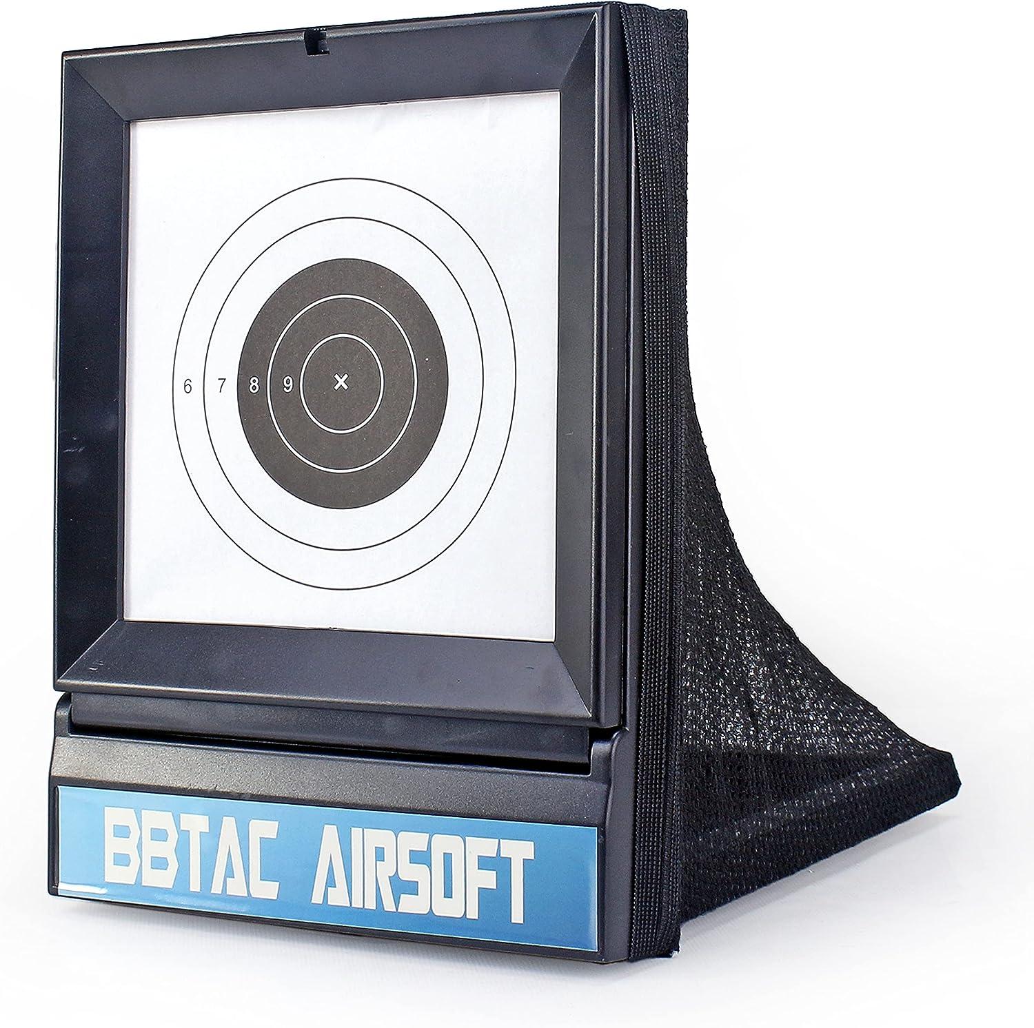 BBTac Airsoft Target with Trap Net Catcher Stand and Paper Target - Gun ...