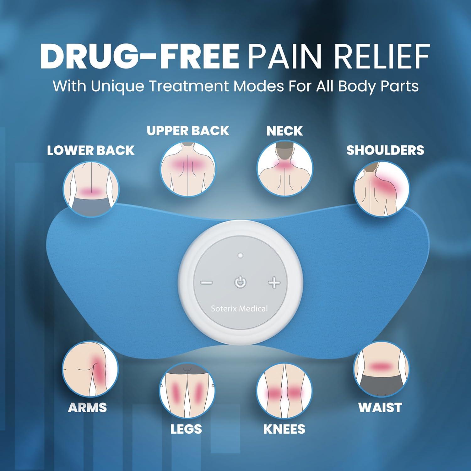 PainX Wireless TENS Unit - Portable Muscle Stimulator for Back Knee ...