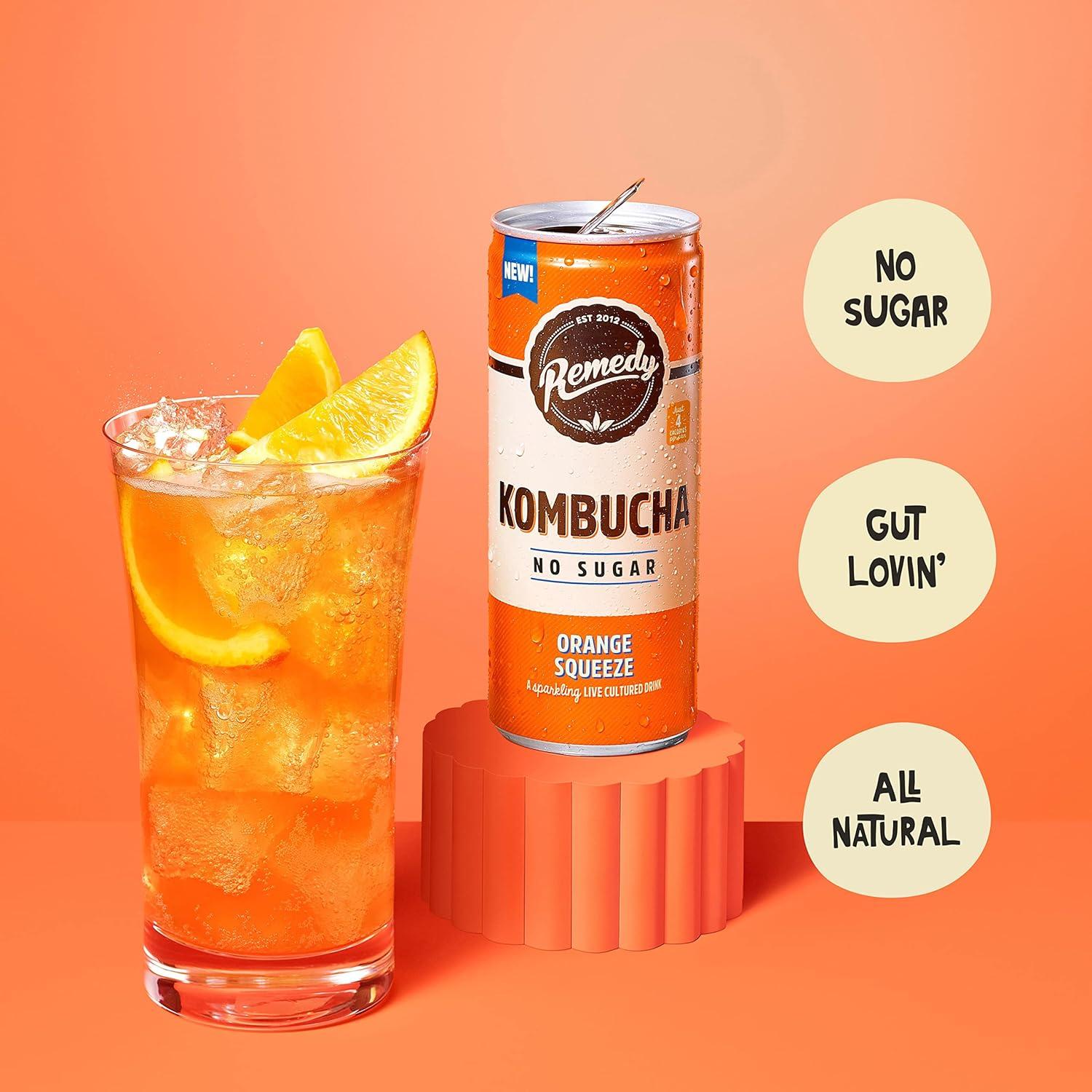Remedy Kombucha Tea - Orange Squeeze - 12 x 250ml - Probiotic Soft ...