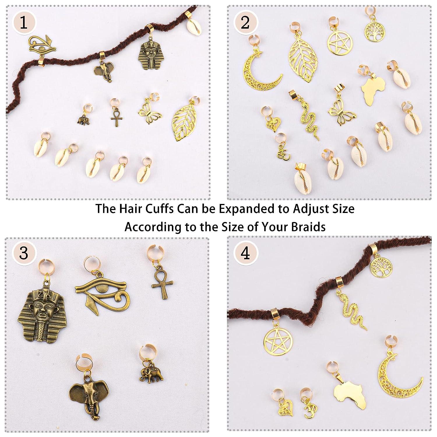 20 PCS Adjustable Locs Hair Clips | Vintage African Hair Charms | DIY ...