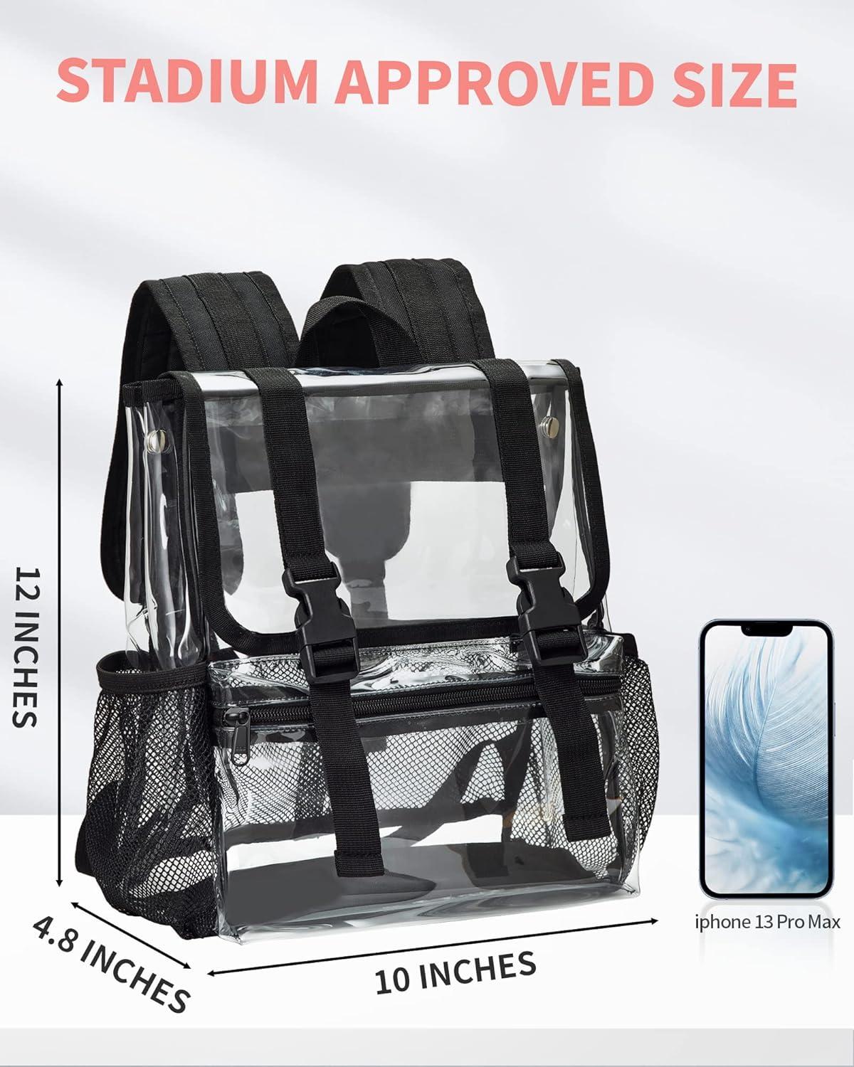 Vorspack Clear Mini Stadium Approved Backpack with Water Holders ...
