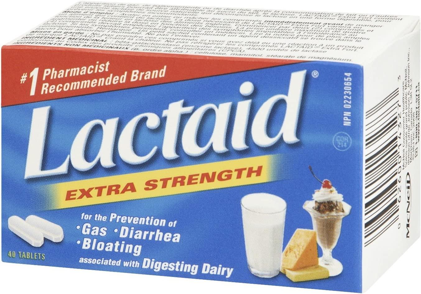 Lactaid Extra Strength Chewable Tablets - Fast-Acting Dairy Relief | 60 ...