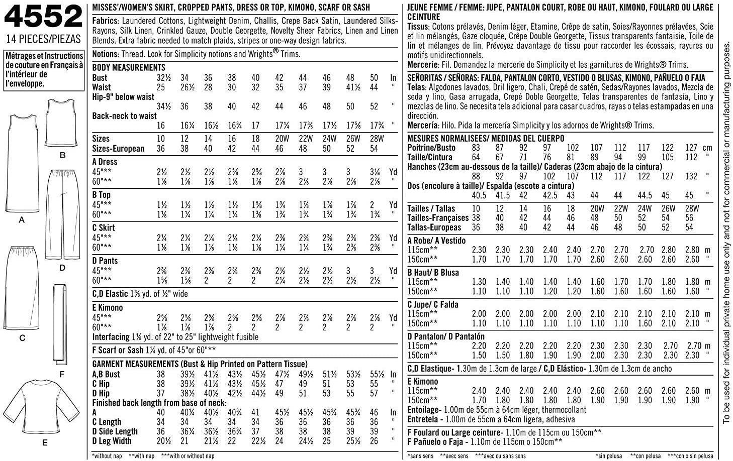 Simplicity Easy-to-Sew 4552 Plus Size Women's Sewing Pattern by Karen Z ...