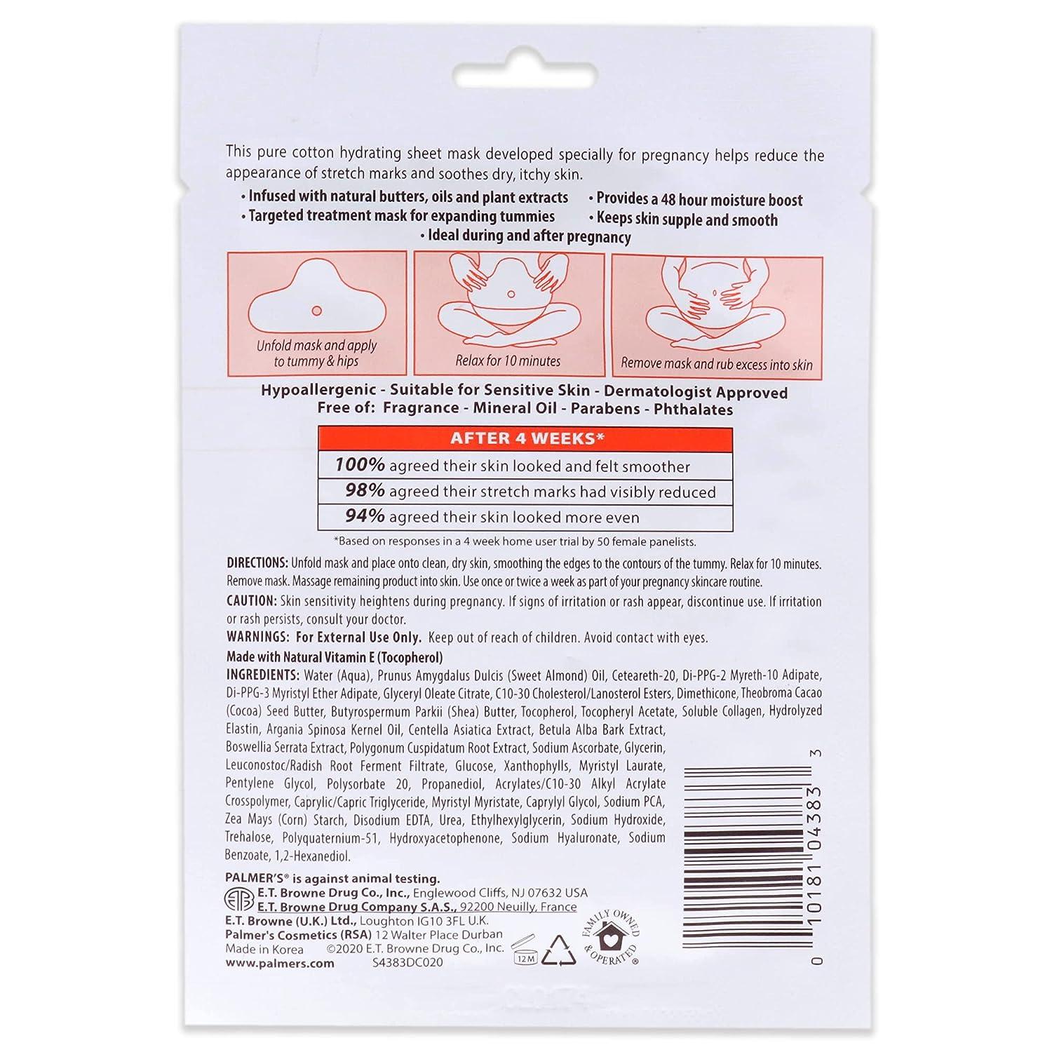 Palmers Cocoa Butter Tummy Mask for Stretch Marks - 1 Pc Sheet Mask for ...