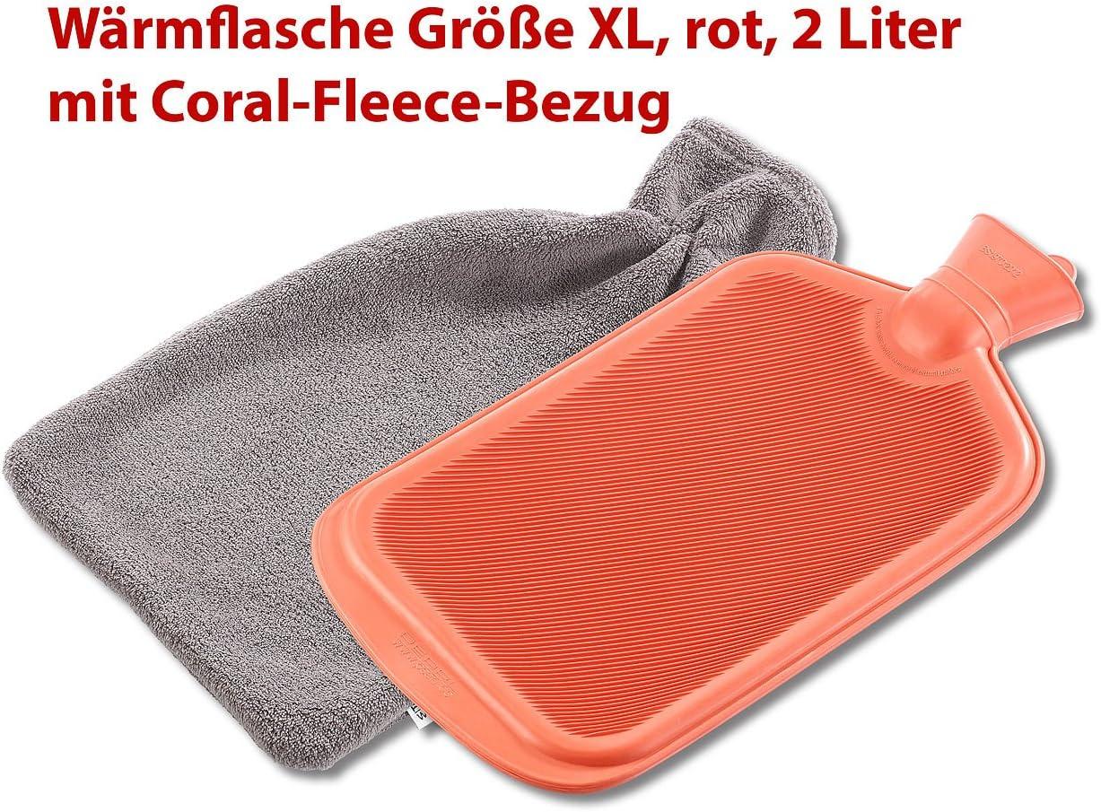 Buy XL Pearl Rubber Heat Bottle | 1.1L with Fluffy Coral Fleece Cover ...