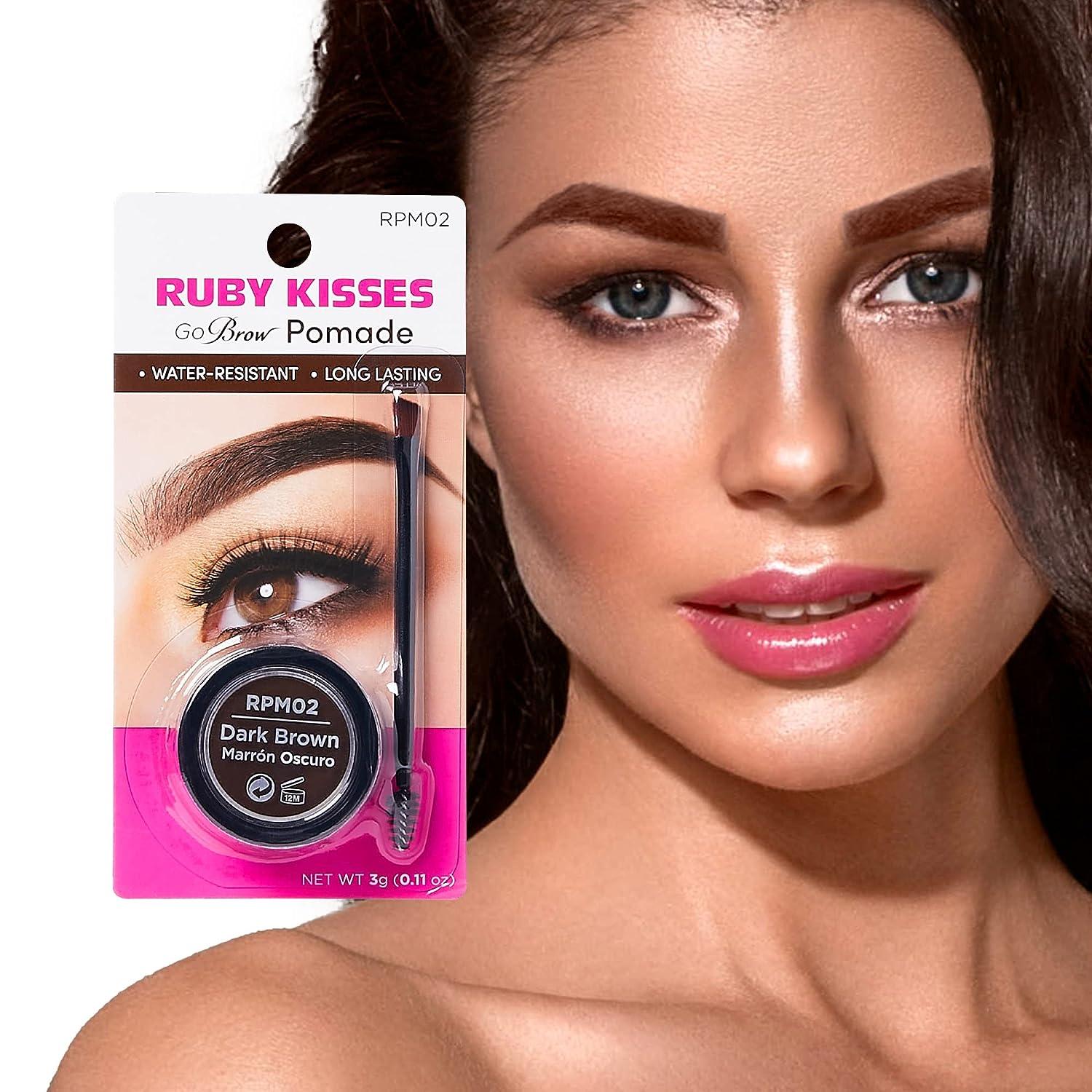 Ruby Kisses Go Brow Pomade - Dark Brown | Water-resistant, Long-lasting ...
