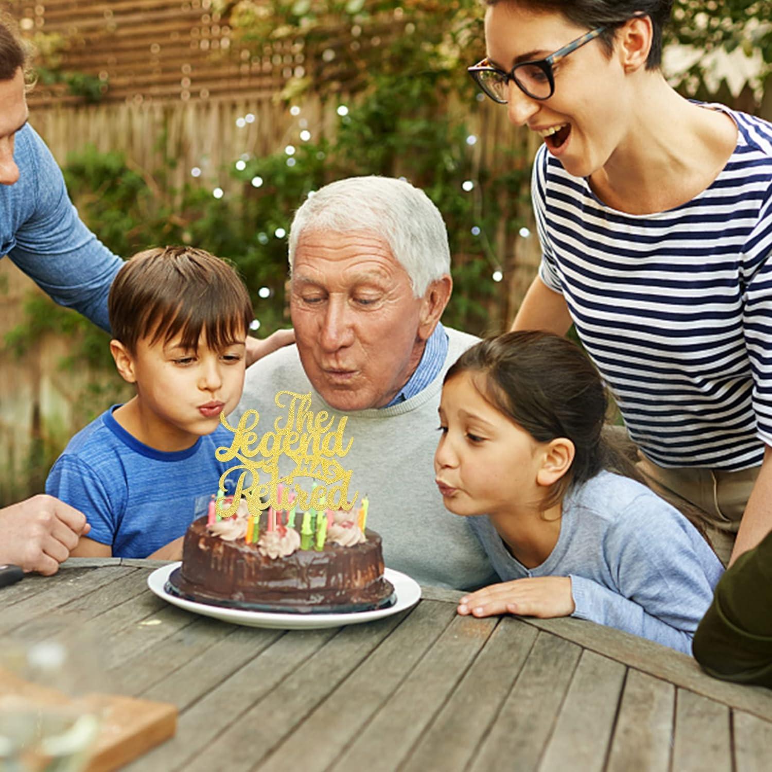 Xsstarmi 1 Pack The Legend Has Retired Cake Topper Gold Glitter Goodbye ...