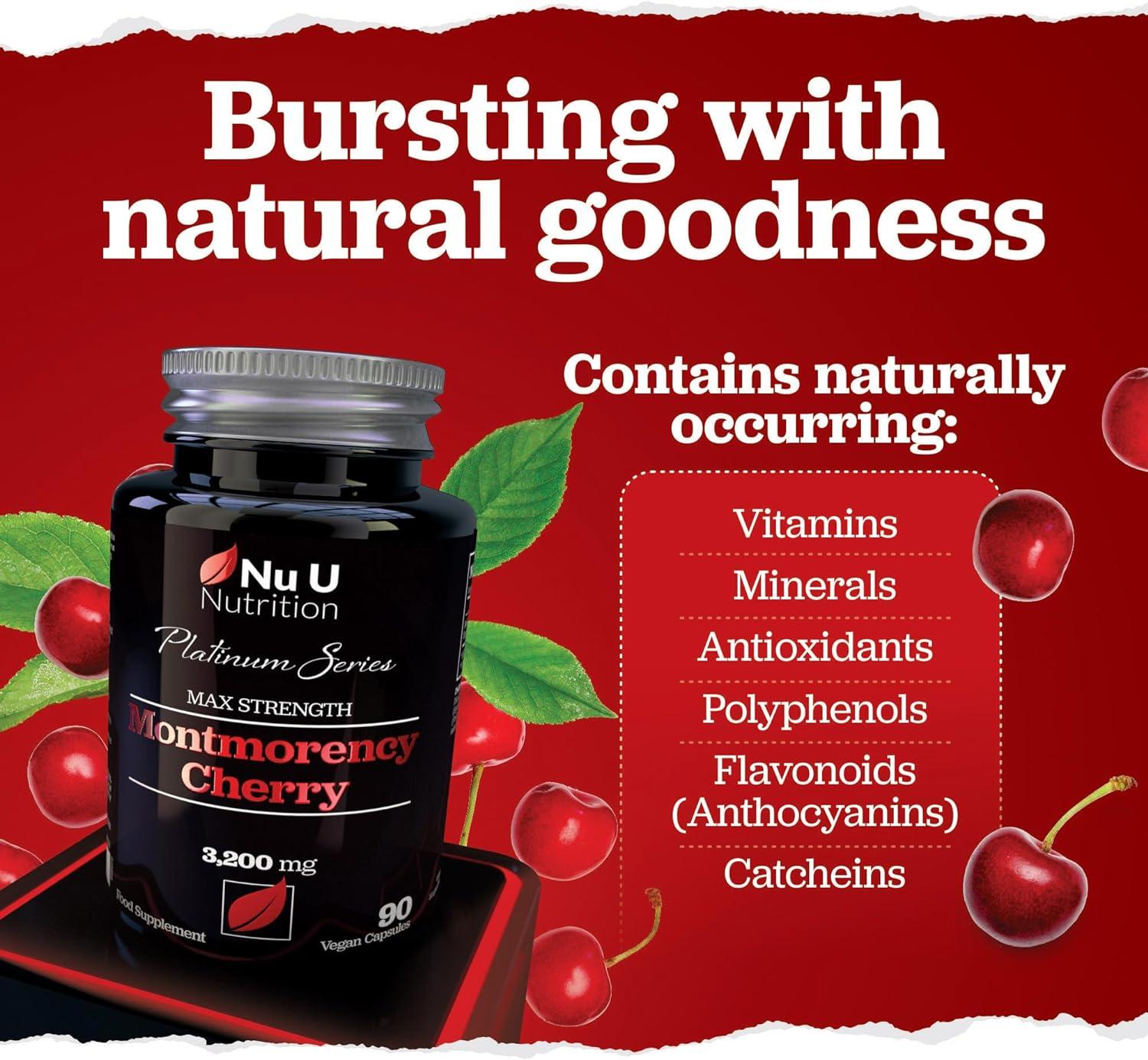 Montmorency Cherry Capsules 3200mg - 90 Capsules - High Strength 50:1 ...