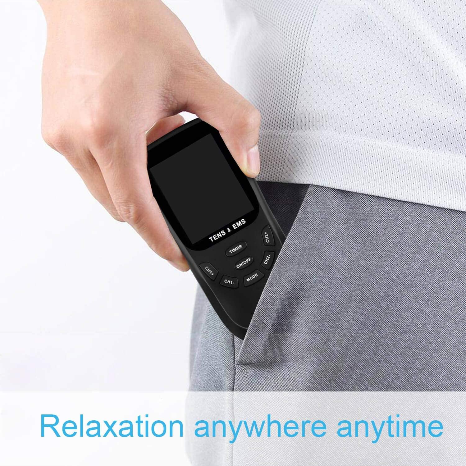 TENS Unit Muscle Stimulator - Dual Channels Electronic Pulse Massager ...